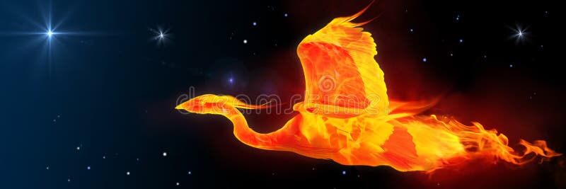 Phoenix in Space Art Background Stock Illustration - Illustration of ...