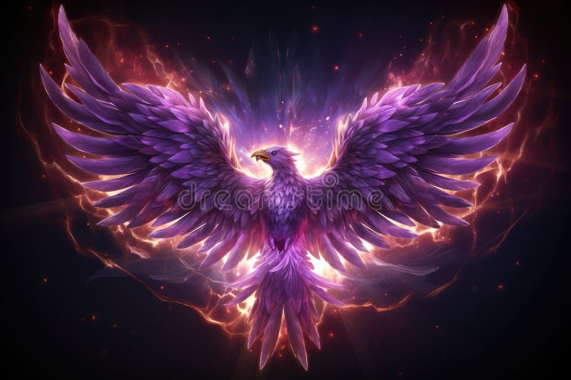 Phoenix is Flying Burning with Fire. Birds. Mythical Creatures Stock ...