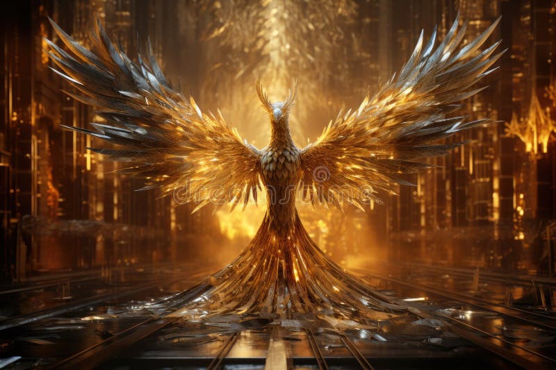 Phoenix is Flying Burning with Fire. Birds. Mythical Creatures Stock ...