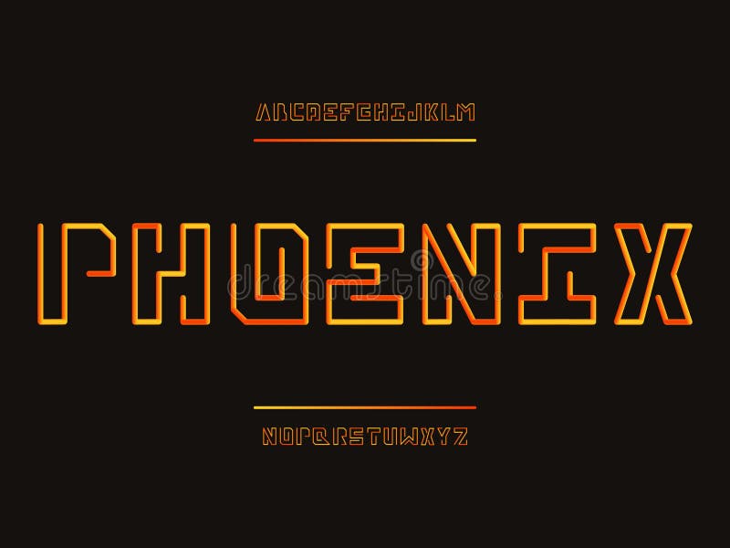 Phoenix Font. Vector Alphabet Stock Vector - Illustration of design ...
