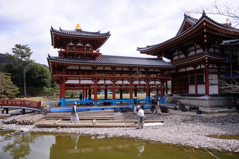 The Phoenix Hall Reflect on Water, Byodo-in Temple in Kyoto, Editorial ...