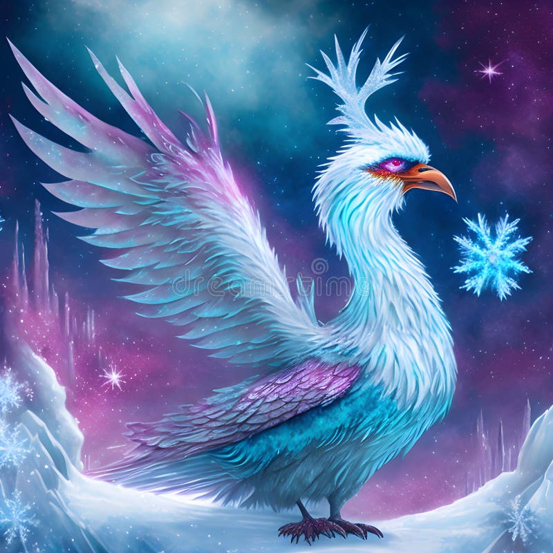 Phoenix Ice Bird, Generative AI Illustration Stock Illustration ...