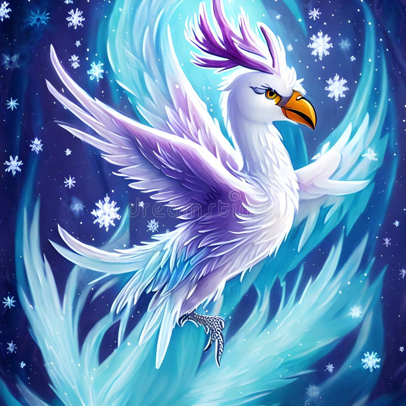 Phoenix Ice Bird, Generative AI Illustration Stock Illustration ...