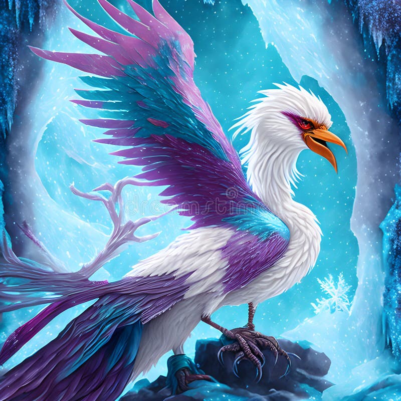 Phoenix Ice Bird, Generative AI Illustration Stock Illustration ...