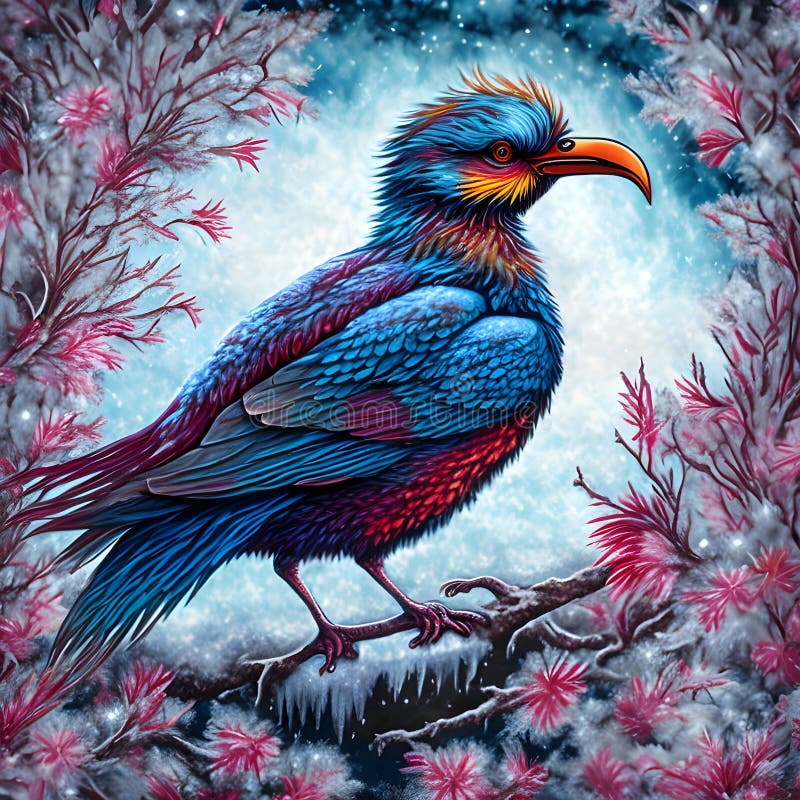 Phoenix Ice Bird, Generative AI Illustration Stock Illustration ...