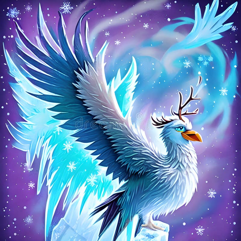 Phoenix Ice Bird, Generative AI Illustration Stock Illustration ...