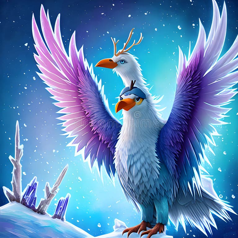Phoenix Ice Bird, Generative AI Illustration Stock Illustration ...
