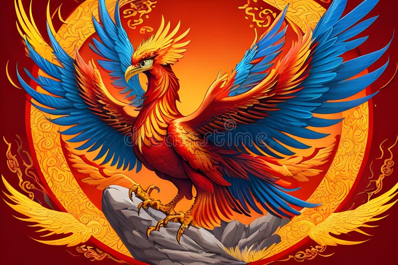 Phoenix Illustration Features a Majestic Phoenix Stock Illustration ...