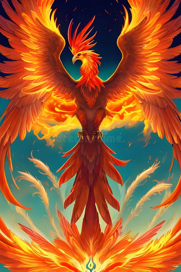 Phoenix Illustration Features a Majestic Phoenix Stock Illustration ...