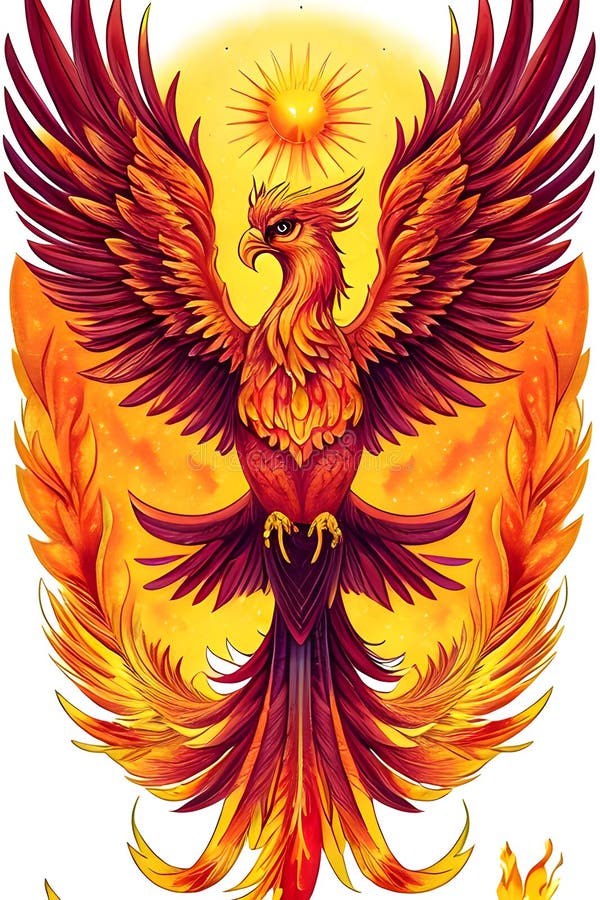 Phoenix Illustration Features a Majestic Phoenix Stock Illustration ...