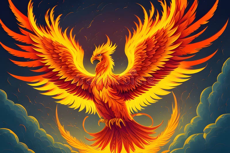 Phoenix Illustration Features a Majestic Phoenix Stock Illustration ...