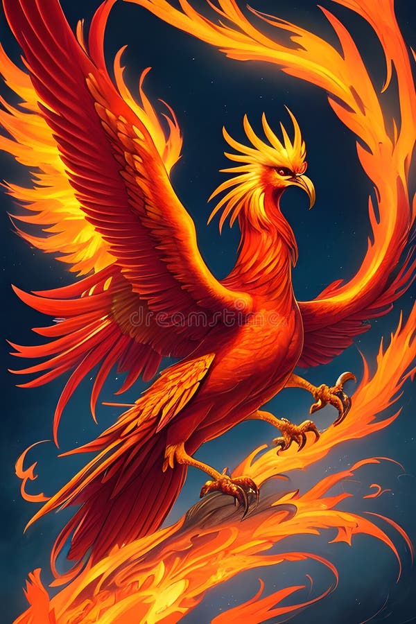 Phoenix Illustration Features a Majestic Phoenix Stock Illustration ...