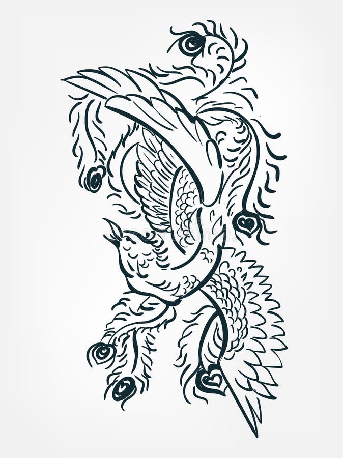 Drawings Phoenix Japanese Design