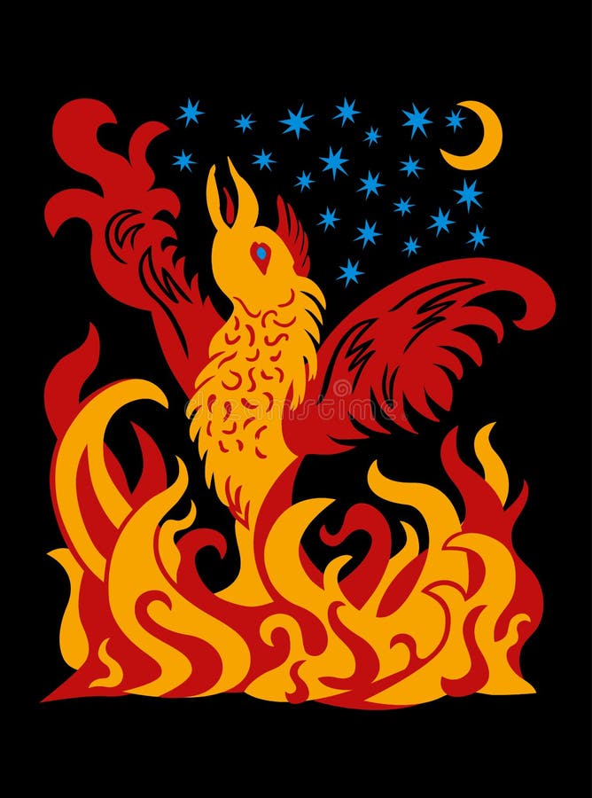 Phoenix le Firebird illustration de vecteur. Illustration du orange ...