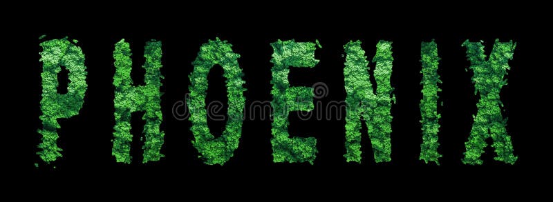 Phoenix Lettering, Phoenix Forest Ecology Concept Stock Image - Image ...