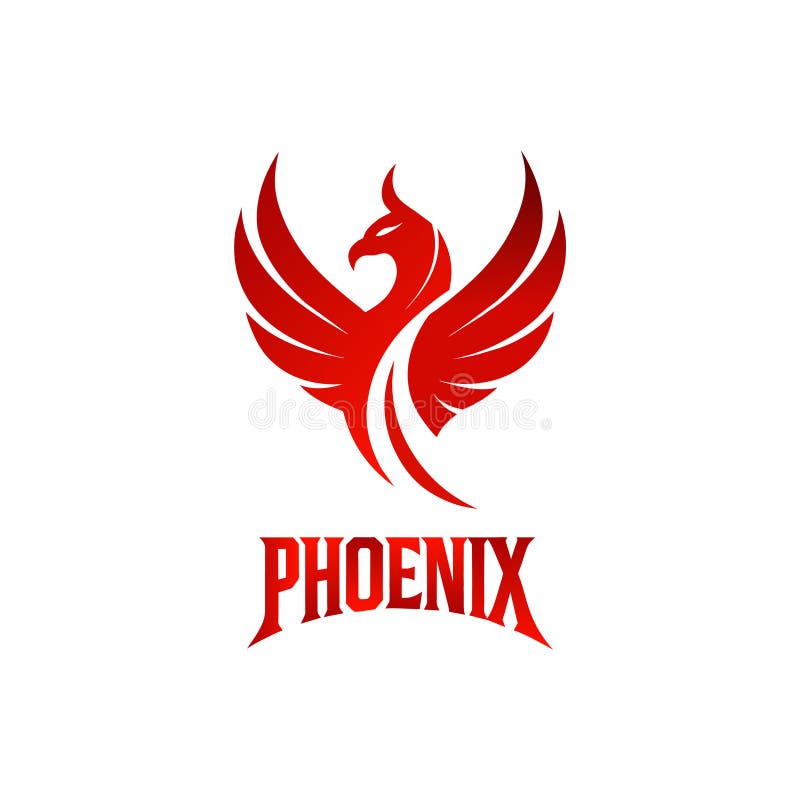 A Red Colored Phoenix Logo Template Stock Vector - Illustration of edgy ...