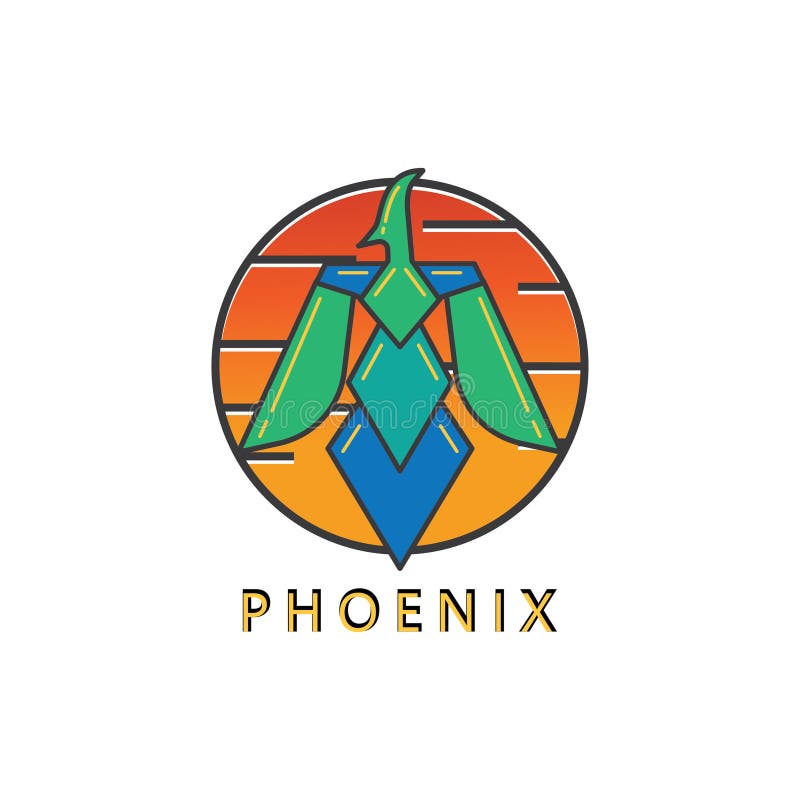 Phoenix Logo Animal Design Template Color Illustration Circle Vector ...