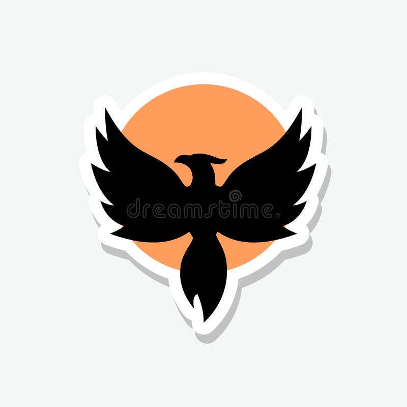 Phoenix Logo Concept Sticker Isolated on Gray Background Stock ...
