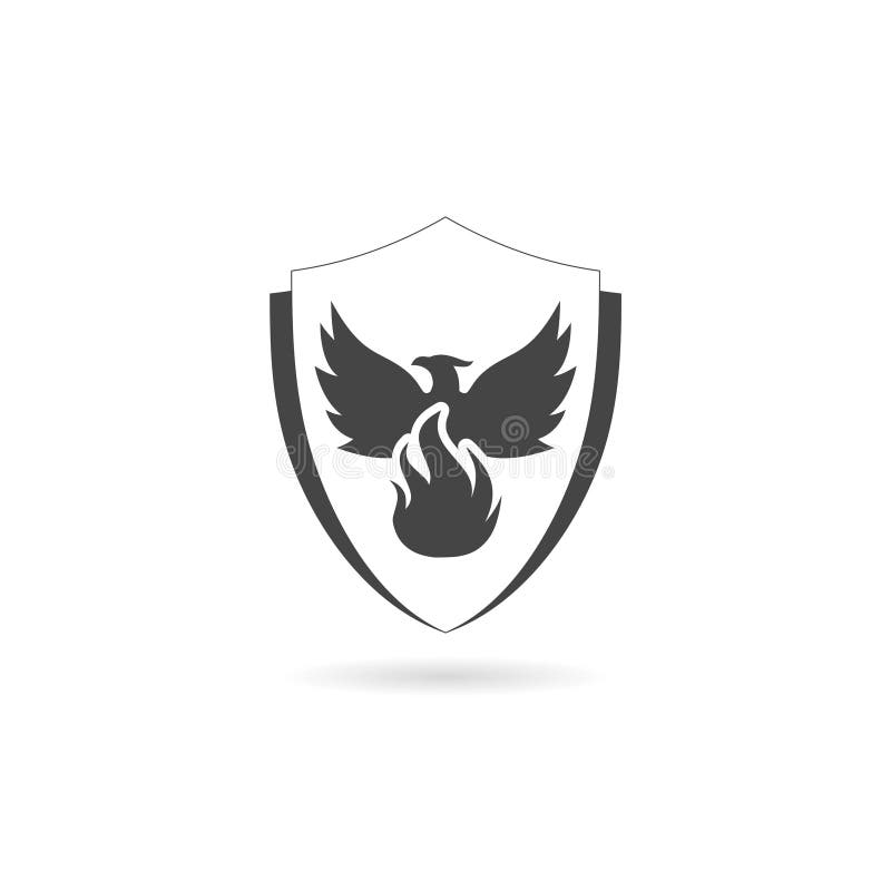 Phoenix Logo Concept Icon with Long Shadow Stock Illustration ...