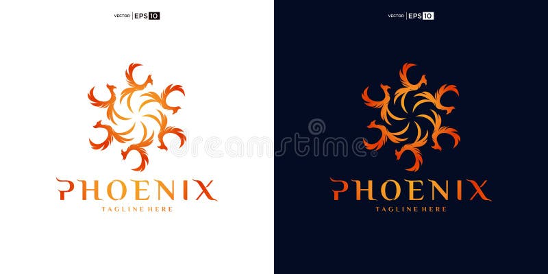 Phoenix Logo Flying Bird Abstract Design Inspiration. Eagle Falcon ...