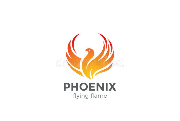 Phoenix Logo Flying Bird Design Vector. Stock Vector - Illustration of ...