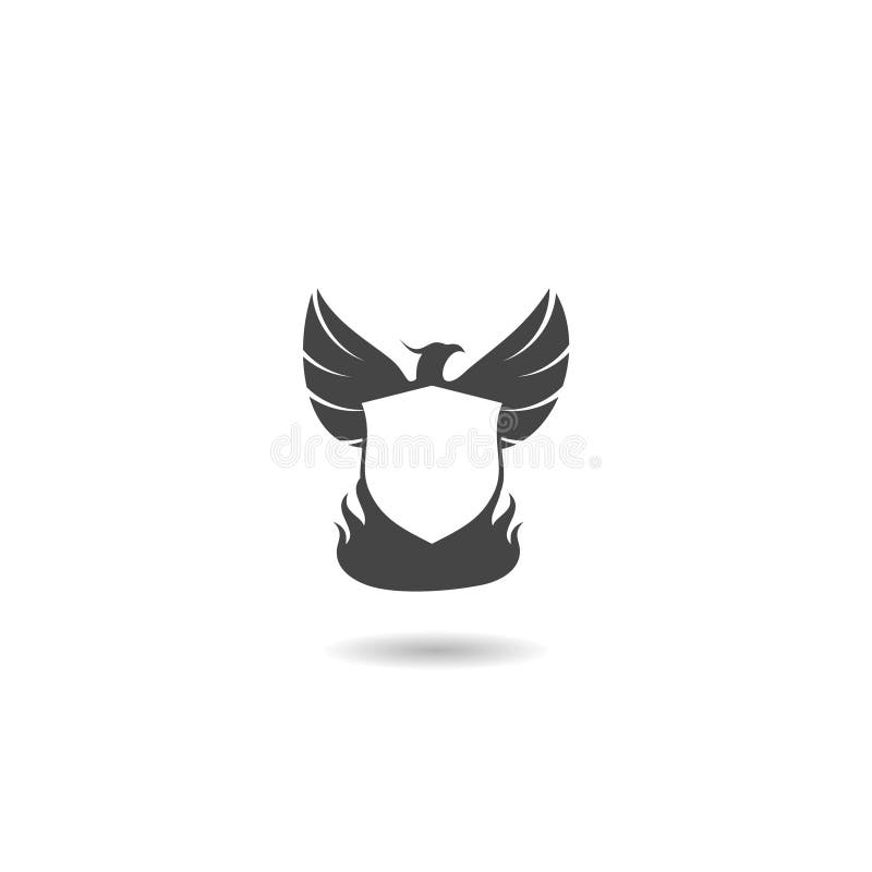 Phoenix Logo and Shield Logo with Shadow Stock Vector - Illustration of ...