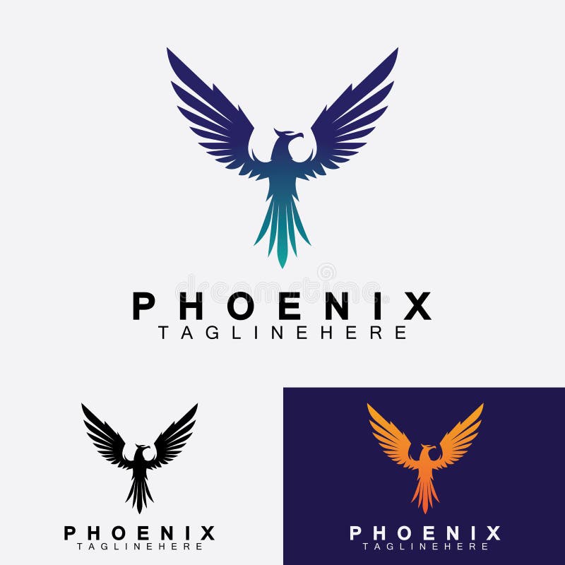 Luxury Phoenix Logo Eagle in Flames Stock Vector - Illustration of idea ...