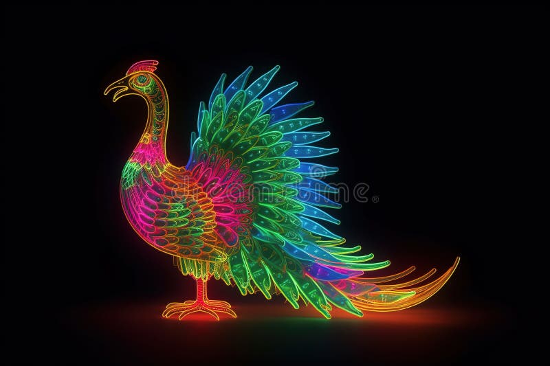 Phoenix Made of Rainbow-colored Lights Stock Image - Image of organ ...