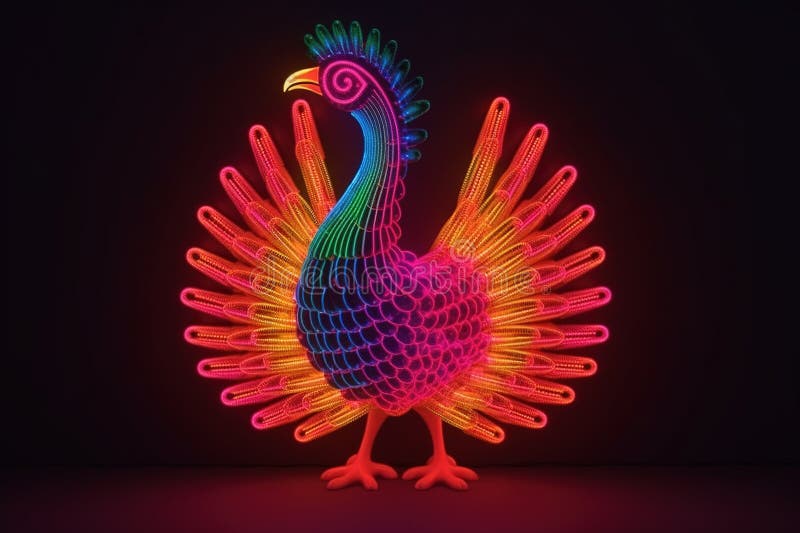 Phoenix Made of Rainbow-colored Lights Stock Photo - Image of lion ...