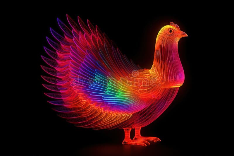 Phoenix Made of Rainbow-colored Lights Stock Image - Image of font ...