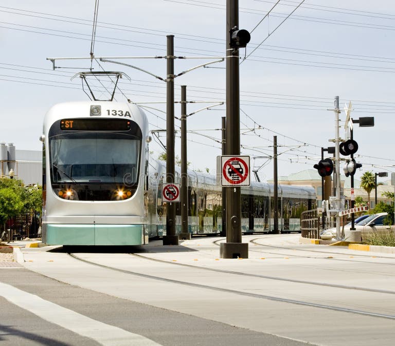 Phoenix Metro Light Rail Train Stock Image - Image of light, railway ...