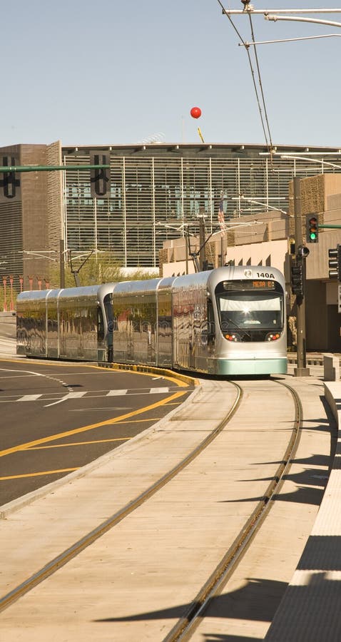 Phoenix Metro Light Rail Train Stock Image - Image of light, railway ...