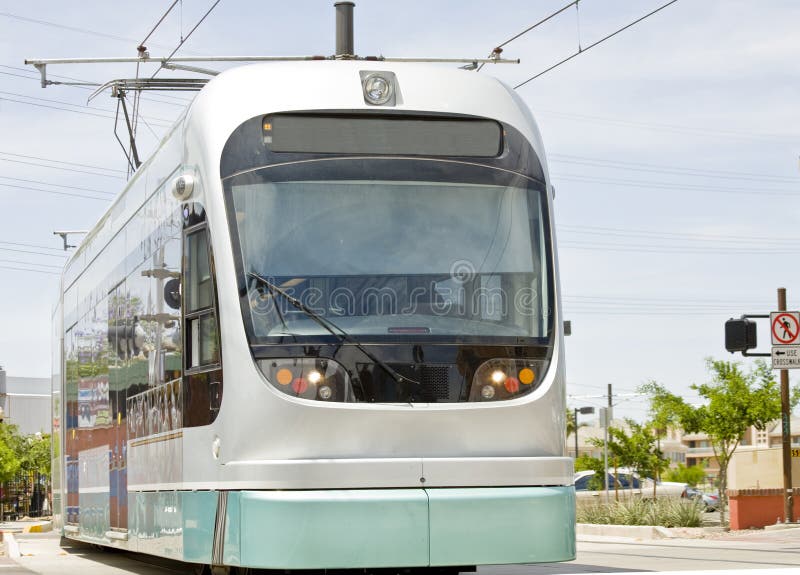 Phoenix Metro Light Rail Train Stock Image - Image of tempe, locomotive ...