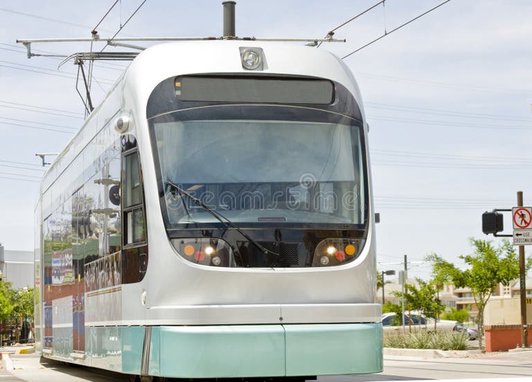 Phoenix Metro Light Rail Train Stock Image - Image of tempe, locomotive ...