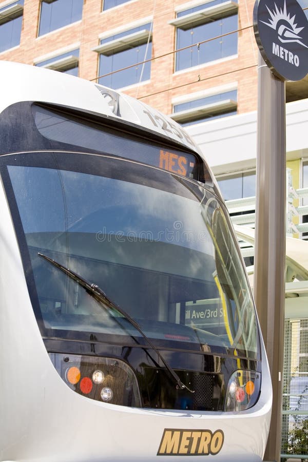 Phoenix Metro Light Rail Train Stock Image - Image of arrive, transit ...