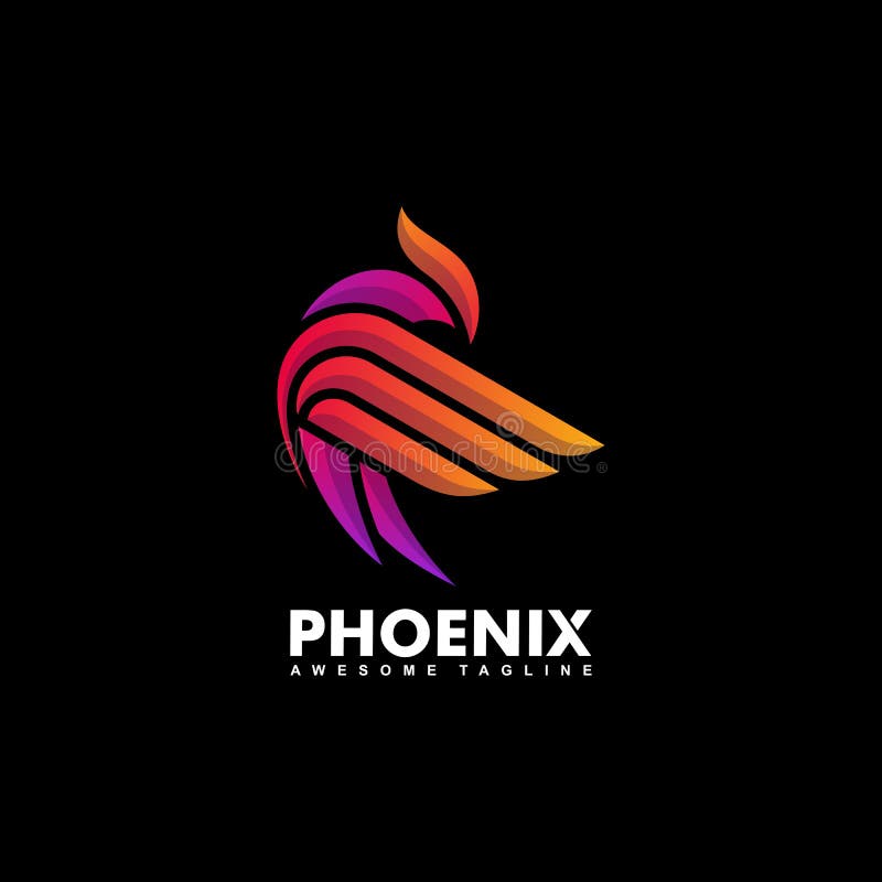 Phoenix Multicolored Concept Illustration Vector Design Template Stock ...