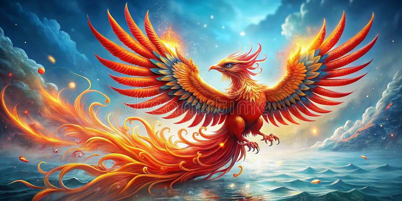 Phoenix Nirvana Bathing Fire Phoenix Red Phoenix Chinese Phoenix ...