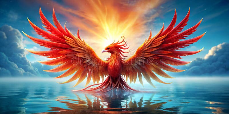 Phoenix Nirvana Bathing Fire Phoenix Red Phoenix Chinese Phoenix ...