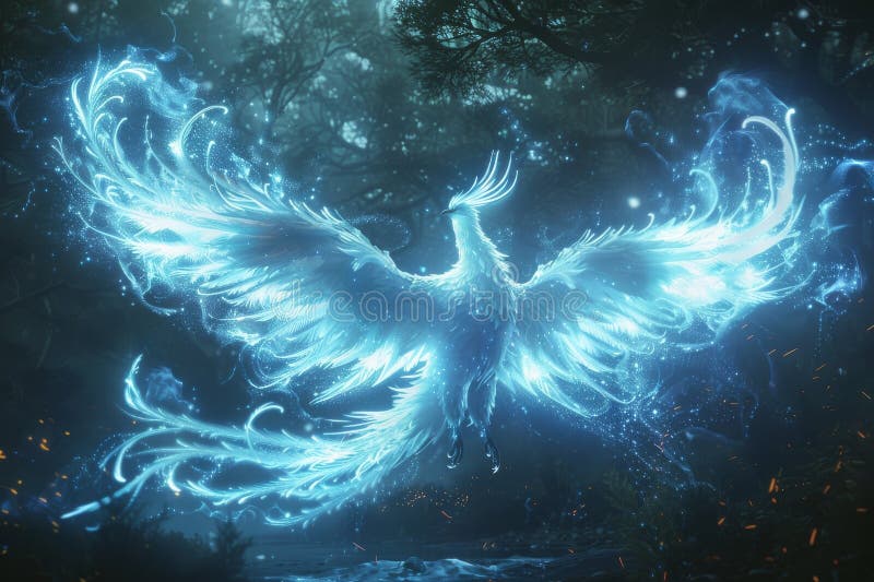 The Phoenix in the Novel it Has Fluorescent Colors and Spreads Its ...