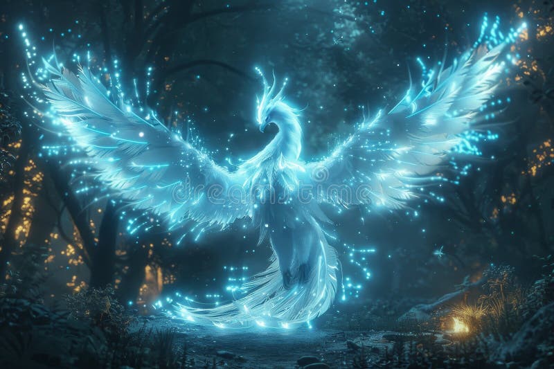 The Phoenix in the Novel it Has Fluorescent Colors and Spreads Its ...