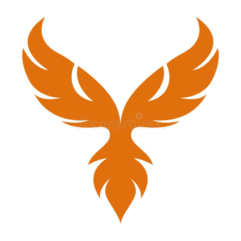 Phoenix orange silhouette stock vector. Illustration of flying - 239315788