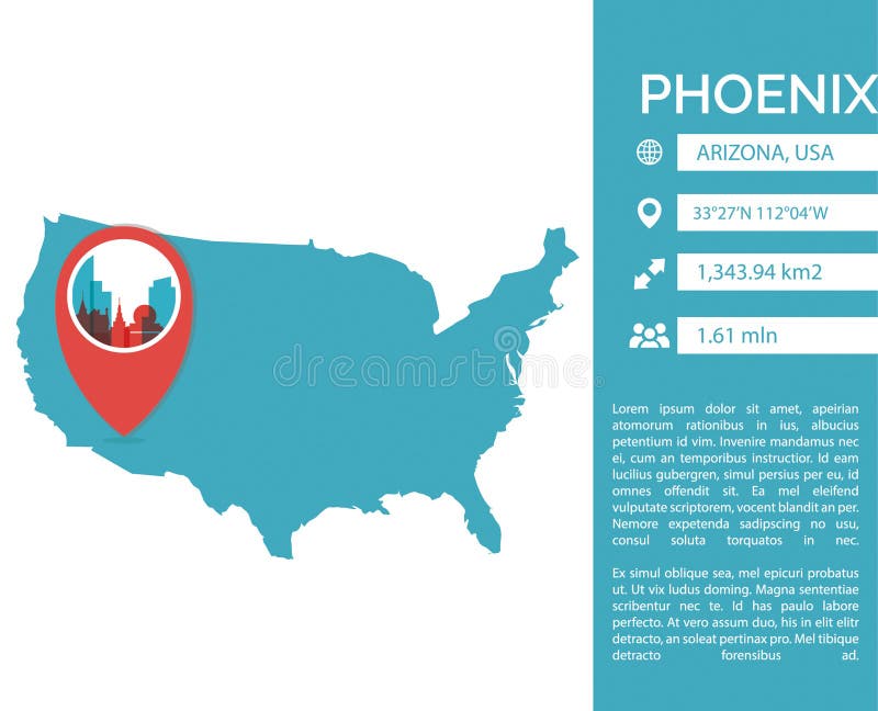 Phoenix Map Infographic Vector Isolated Illustration Stock Vector ...