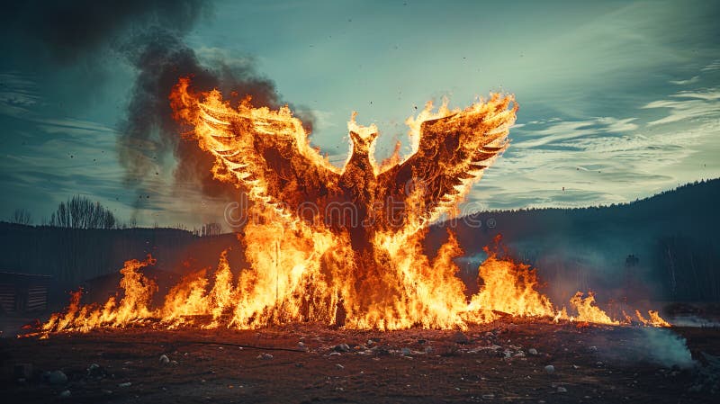 Phoenix, Reviving from the Ashes in the Virtual Sp Stock Photo - Image ...