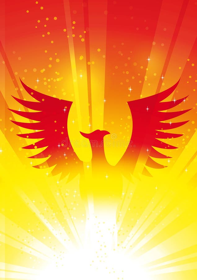 Phoenix rising stock illustration. Illustration of detail - 5043292