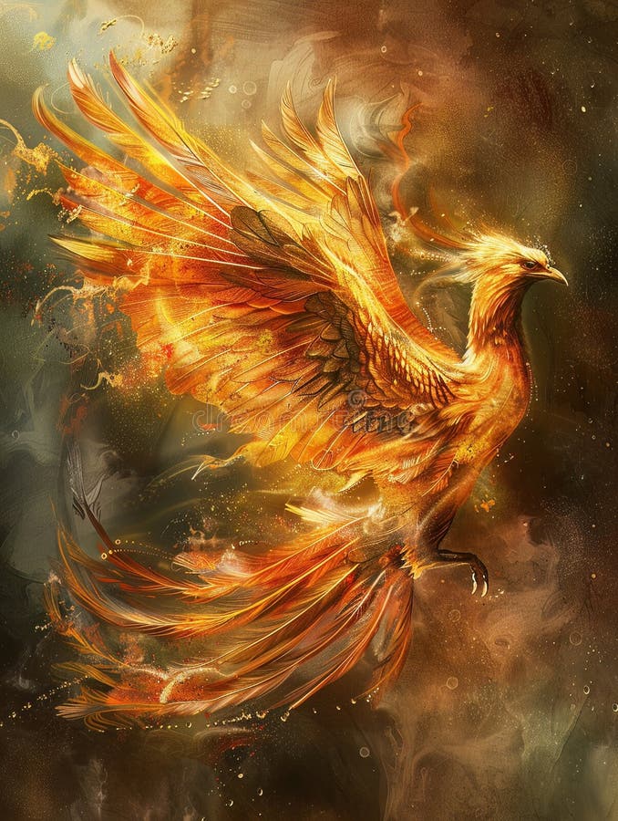 A Phoenix Rising from Ashes Emblematic of Rebirth and Triumphant ...