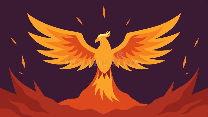 Phoenix Rising from Ashes a Phoenix Emerging from Ashes Illustrating ...