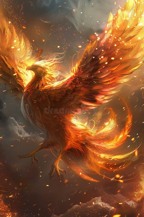 A Phoenix Rising from Ashes Symbolizing Rebirth Transformation and the ...