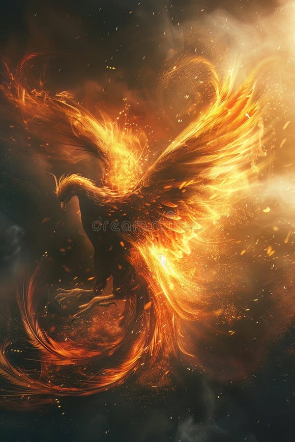 A Phoenix Rising from Ashes Symbolizing Rebirth Transformation and the ...