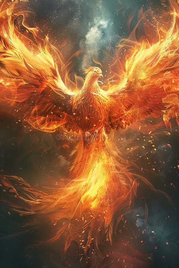 A Phoenix Rising from Ashes Symbolizing Rebirth Transformation and the ...