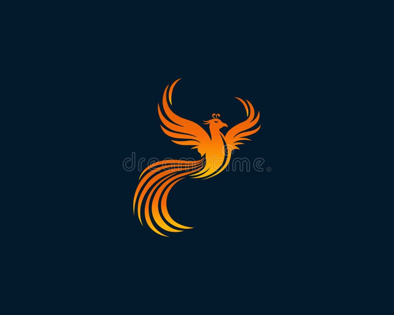 Phoenix Rising from Fiery Ashes Logo Design Stock Vector - Illustration ...